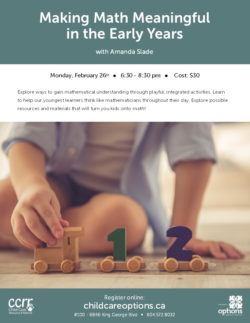 Making Math Meaningful in the Early Years - Child Care Options